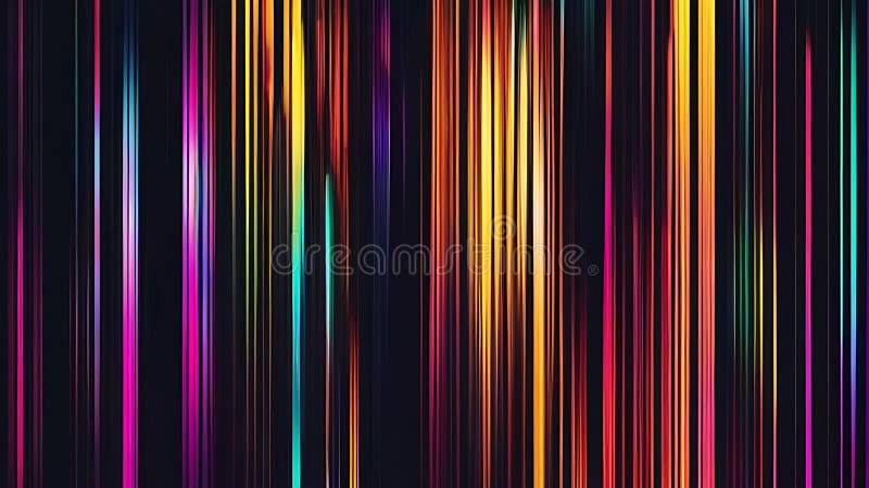 Vertical Lines of Colorful Light with Digital Glitch Effects Dark ...