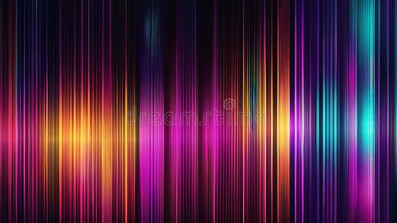 Vertical Lines of Colorful Light with Digital Glitch Effects Dark ...
