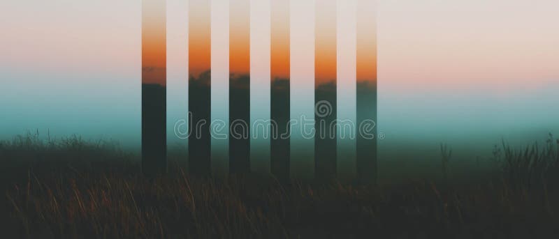 Vertical Lines with Subtle Texture in a Minimalist Composition at Dusk ...