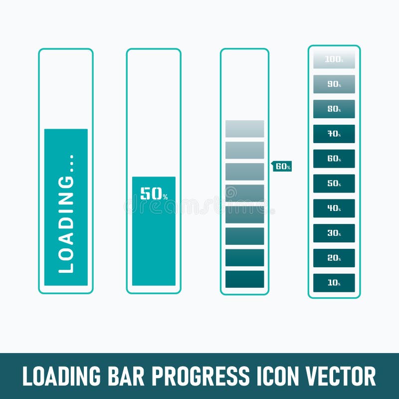 Vertical Loading Bar Progress Icon Stock Illustration - Illustration of ...