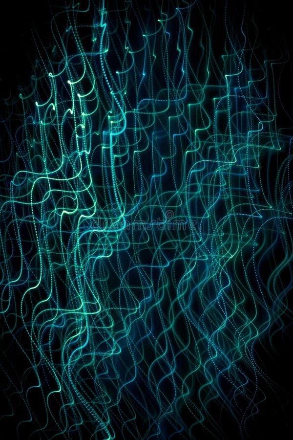 Vertical Long Exposure of Blue Light Stripes Isolated on a Black ...