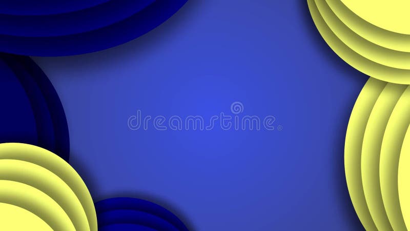 Vertical Loop Animation of Blue and Yellow 3d Circles on Blue ...