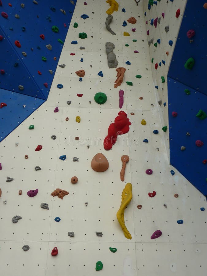 Vertical Low Angle Shot of an Artificial Rock Climbing Practice Range ...