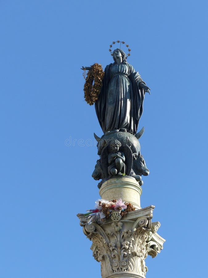 Vertical Low Angle Shot of the Column of the Immaculate Conception on ...
