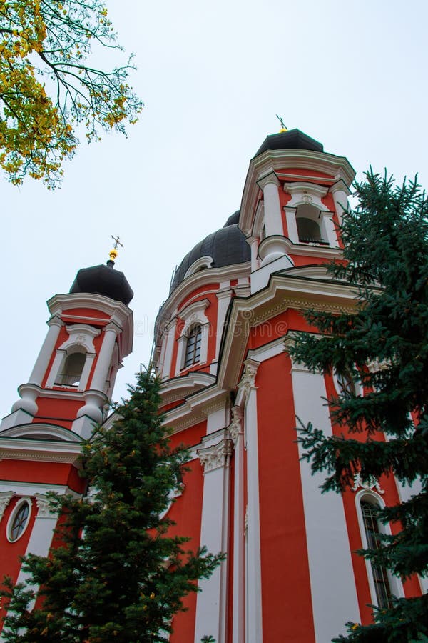 Vertical Low Angle Shot of the Famous Curchi Monastery in Moldova Stock ...
