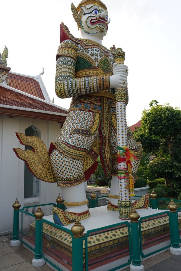 Vertical Low-angle Shot of a Guardian Statue in Thailand Stock Image ...
