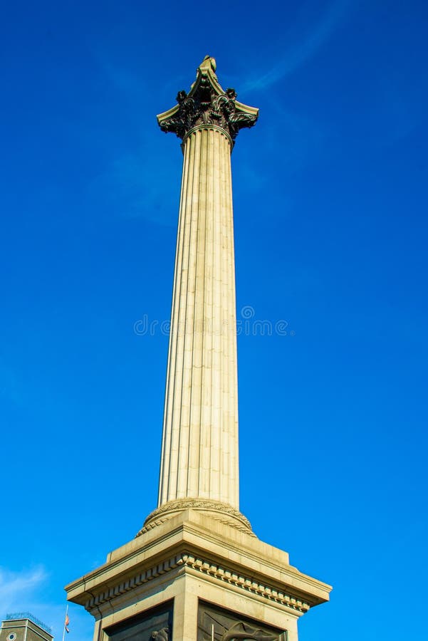 Vertical Low Angle Shot of a Pillar in the Trafalgar Square of London ...