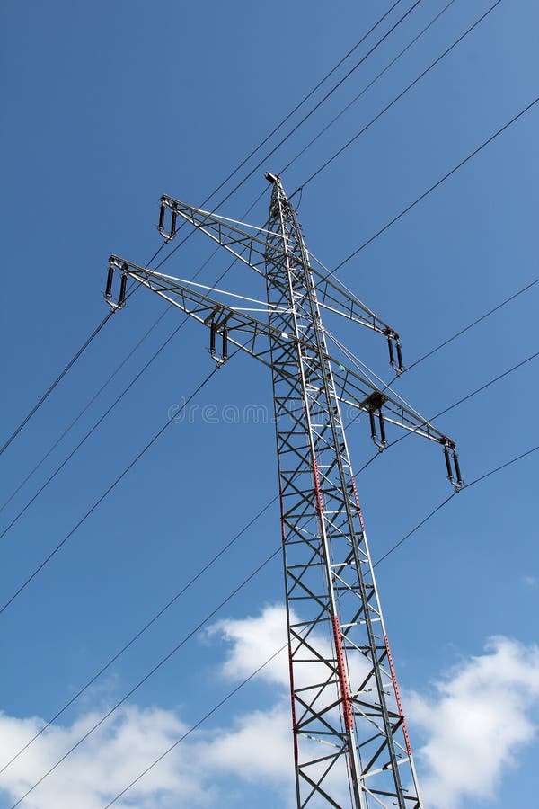 Vertical Low Angle Shot of Power Line Tower Stock Image - Image of ...