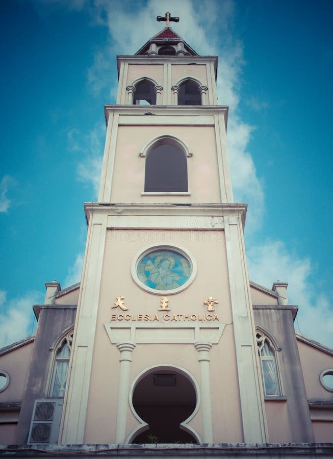 Vertical Low-angle Shot of the Quanzhou Catholic Church Tower Editorial ...