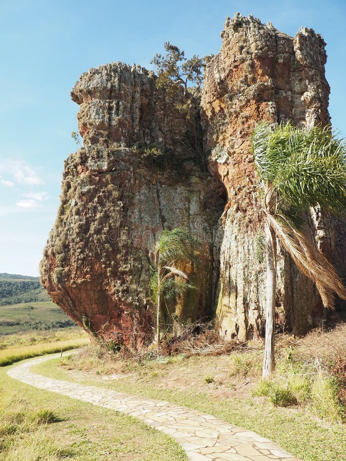 Vertical Low Angle Shot of the Summit of a Cliff Captured during the ...