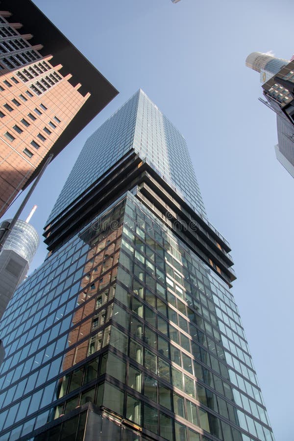 Vertical Low Angle Shot of Tall Glass Modern Buildings Editorial ...