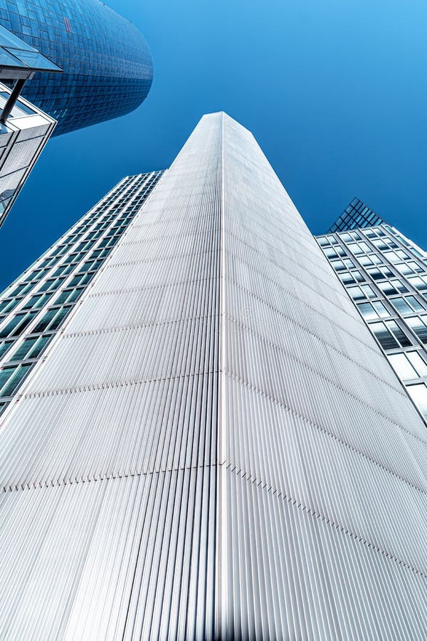 Vertical Low Angle Shot of Tall Skyscrapers in the Downtown Stock Photo ...