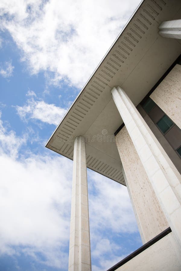 Vertical Low-angle Shot of a White Building with Columns Stock Photo ...
