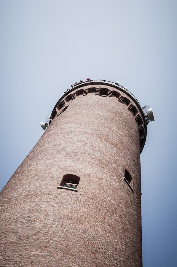 Vertical Low Angle View of a Lighthouse in Gaski, Poland Stock Photo ...