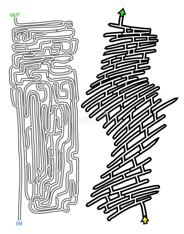 Two creative mazes stock vector. Illustration of game - 47443411