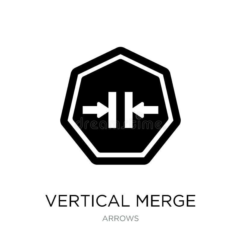 Vertical Merge Icon in Trendy Design Style. Vertical Merge Icon ...