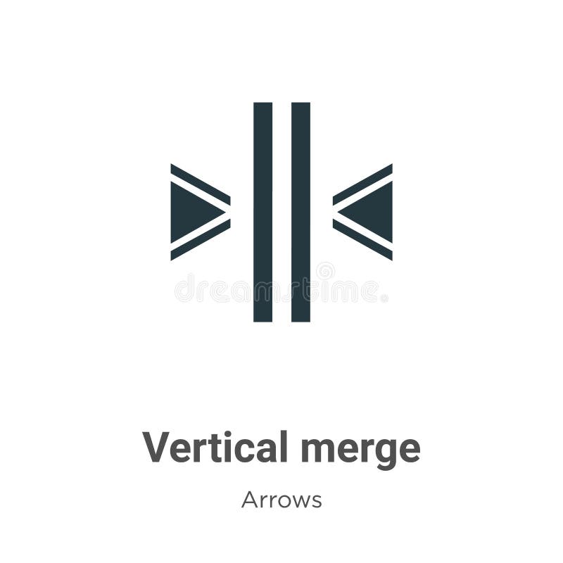 Vertical Merge Vector Icon on White Background. Flat Vector Vertical ...