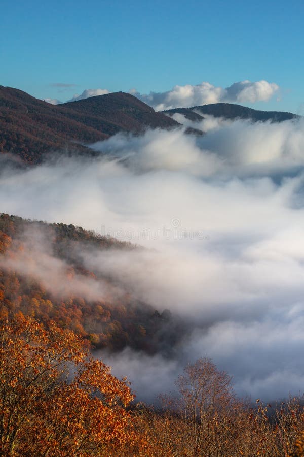Vertical of Mesmerizing Cloud Inversions Pounding Mill Overlook NC ...