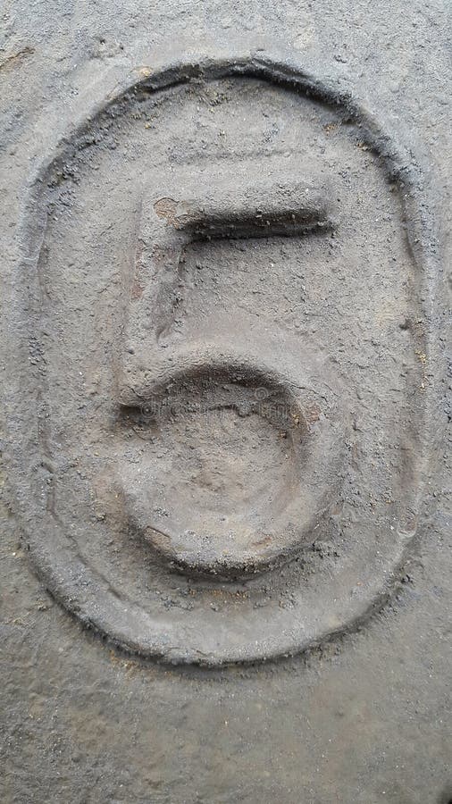 Vertical Metal Number 5. Texture of Rusty Metal in the Form of Figures ...