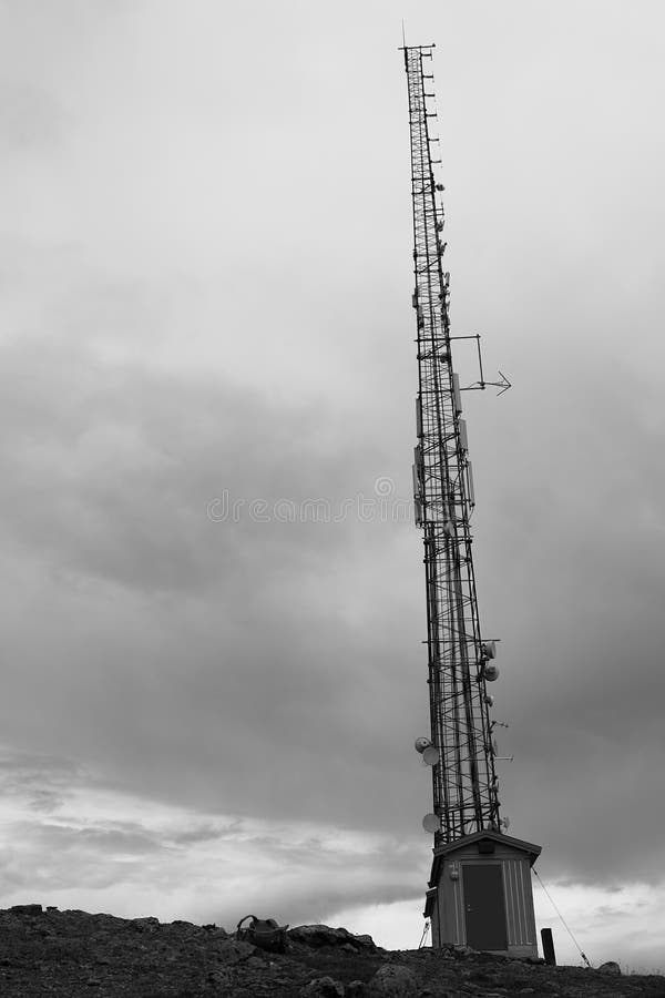 Meteorological Tower with Measurement Equipment, Satellite Dish ...