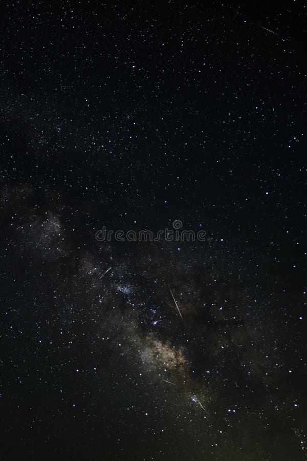 Vertical of Milky Way Shining in the Dark Night Sky Stock Image - Image ...