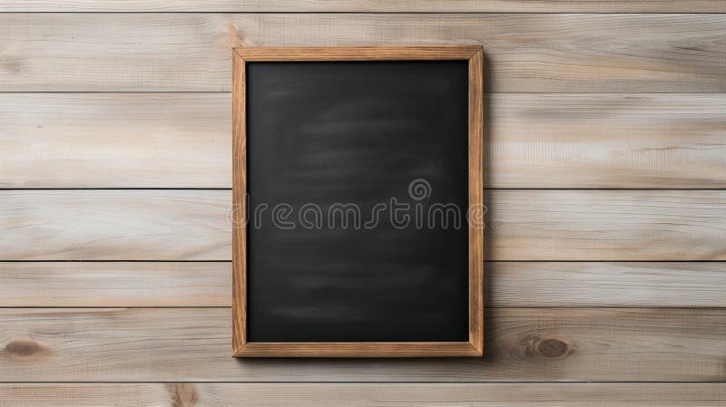 Vertical Mockup Blackboard on Rustic Wooden Wall, Ai Generated Stock ...