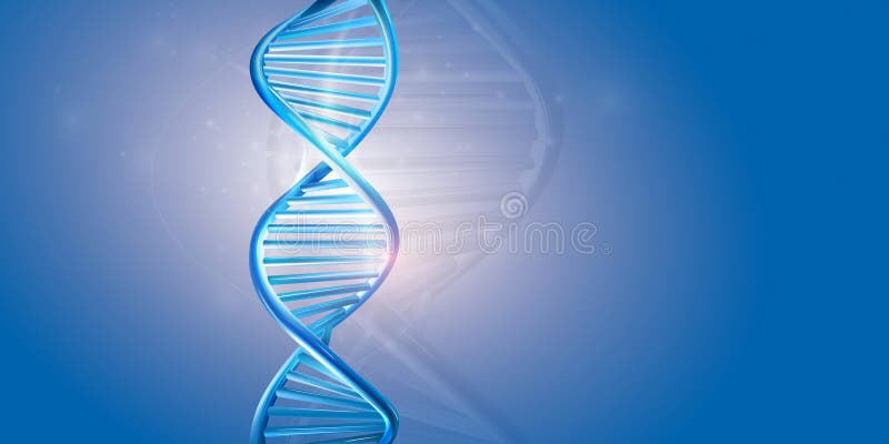 Double Helix DNA on a Blue Background. Stock Illustration ...
