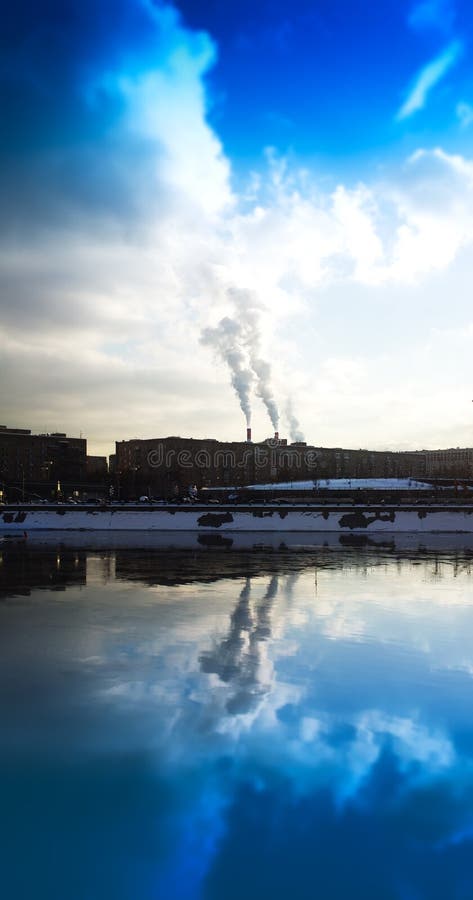 Vertical Moscow City Pollution Background Stock Photo - Image of smog ...