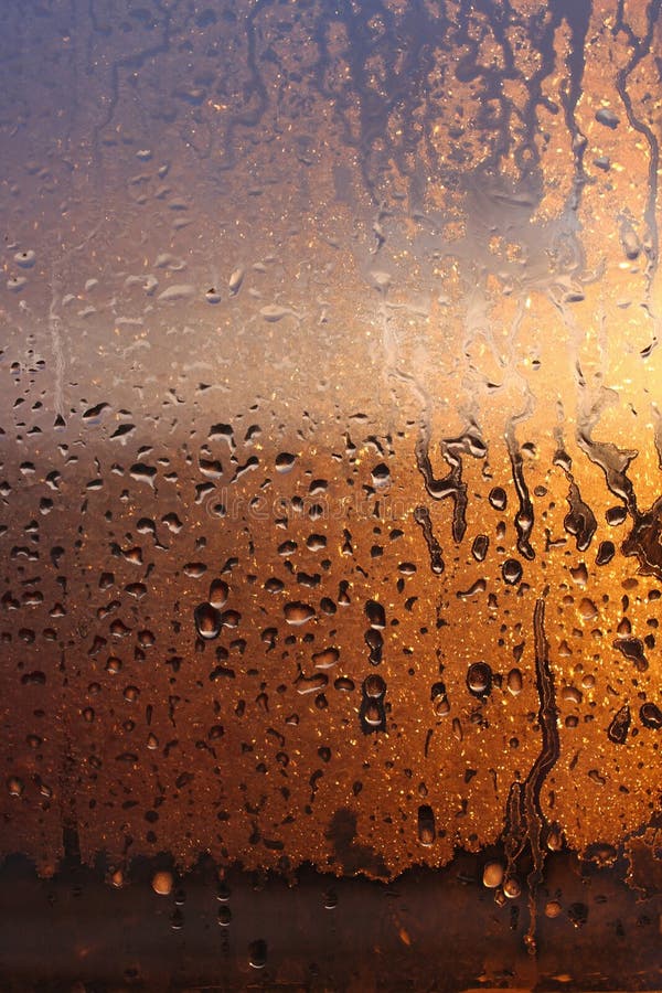Vertical Natural Background with Water Drops on a Window with Sun Rays ...