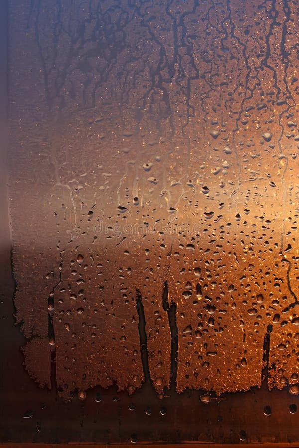 Vertical Natural Background with Water Drops on a Window with Sun Rays ...