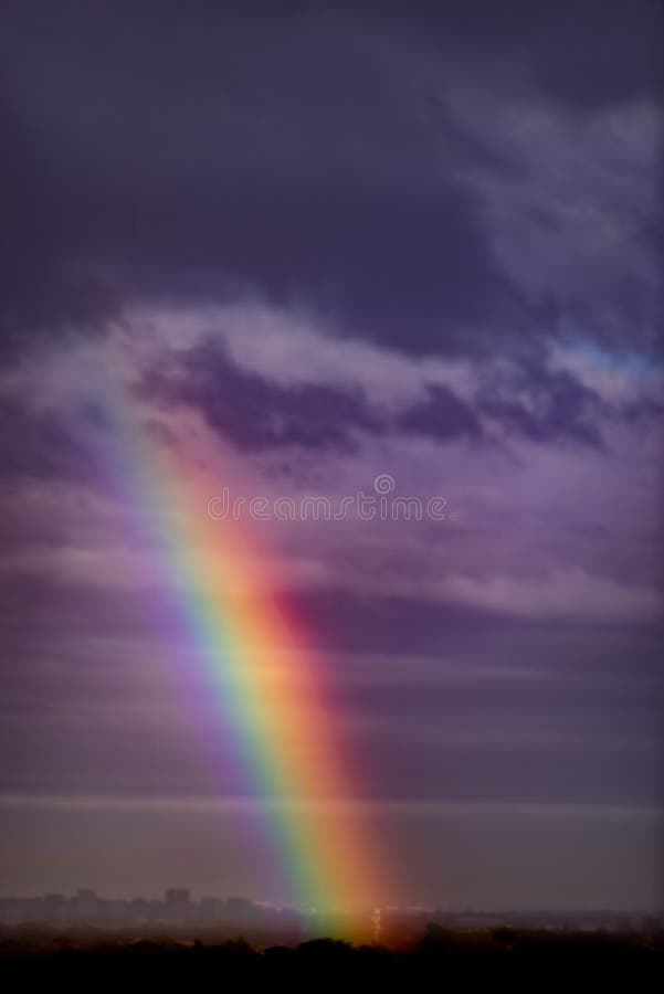 Vertical Natural Rainbow Beam Stock Photo - Image of vertical, weather ...
