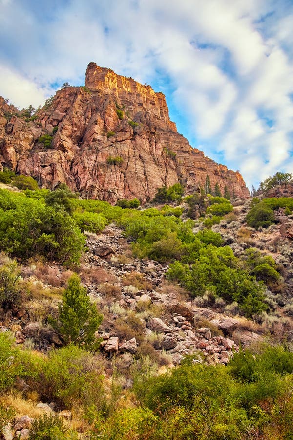 Vertical Nature Shot of Large Rock Cliffs in Desert Stock Photo - Image ...