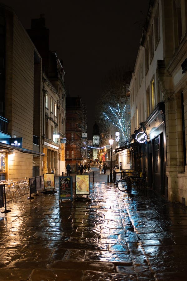 Vertical Night Time Shot of a Street in Bristol UK Editorial ...