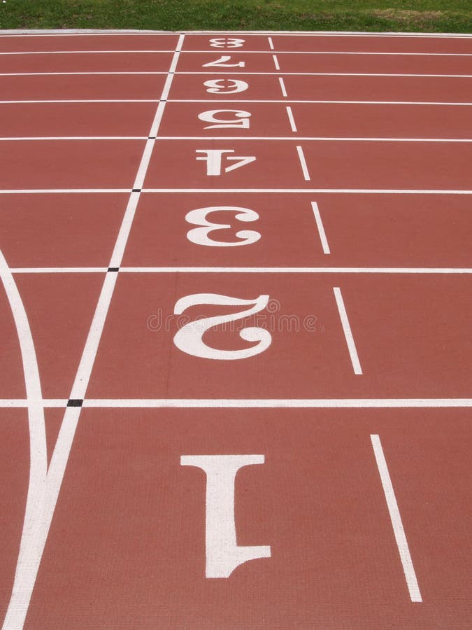 Vertical Numbers of Athletics Track. Stock Image - Image of lines ...