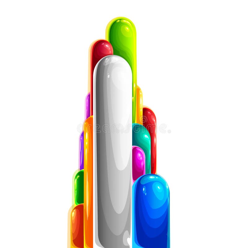 Vertical Objects with Very Curious Color and Shape Stock Illustration ...