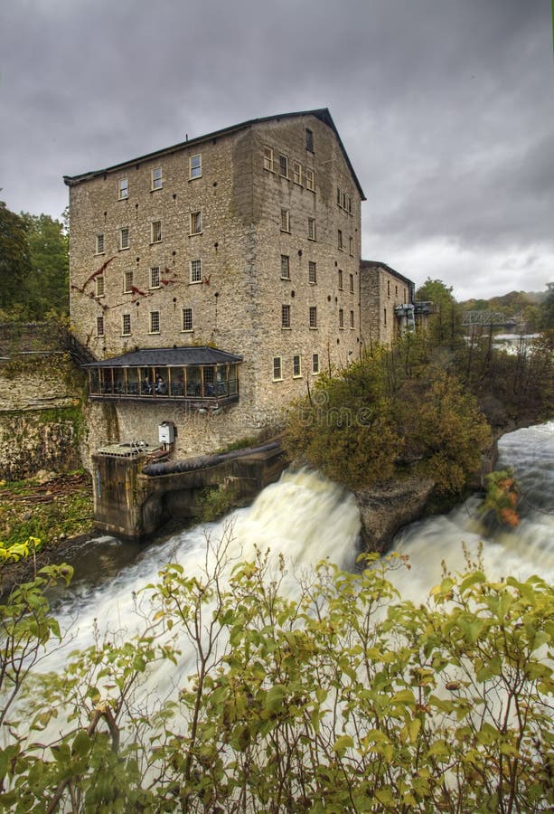Vertical of the Old Mill in Elora, Canada Stock Image - Image of nature ...
