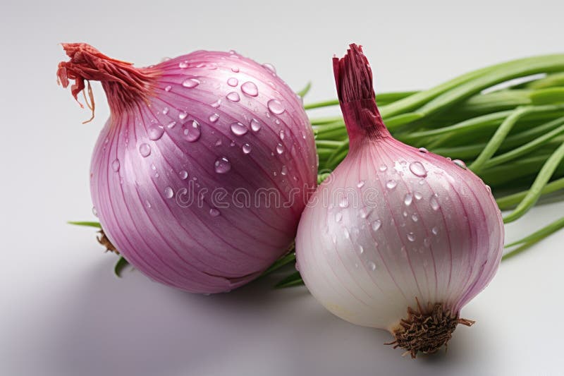 Vertical Onion View in the White Background, with Copy Stock ...