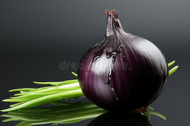 Vertical Onion View in the White Background, with Copy Stock ...