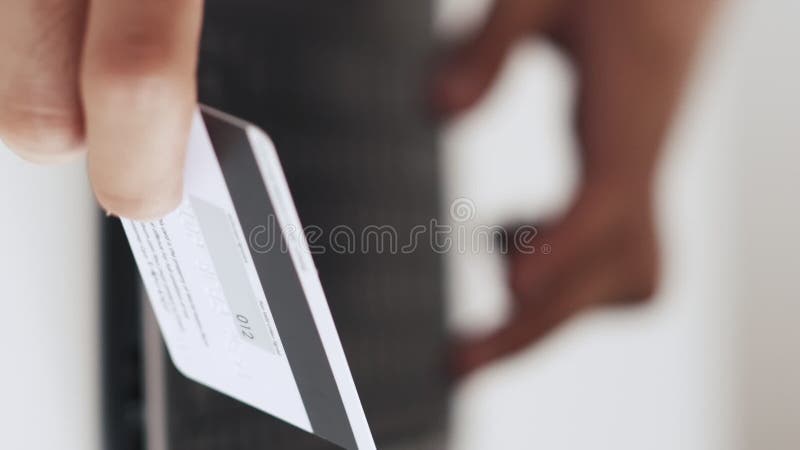 Vertical Online Banking Hands Credit Card Cvv Code Stock Footage ...