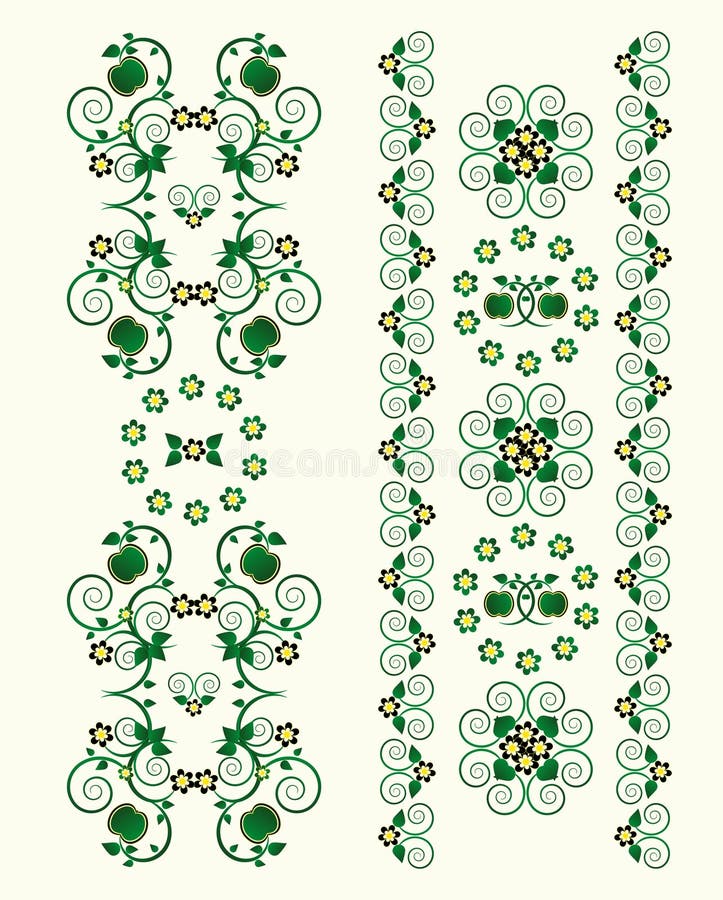 Vertical Ornament with Flower Stock Vector - Illustration of floral ...