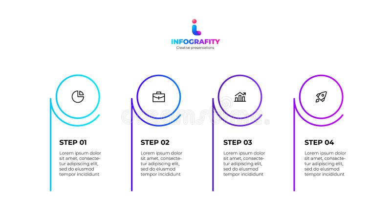 Vertical Outline Elements with 4 Steps or Options. Concept of Timeline ...