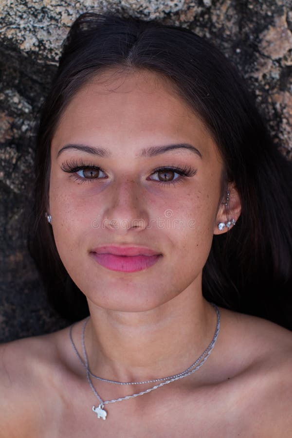 Vertical Overhead Shot of a Beautiful Hispanic Female Stock Image ...