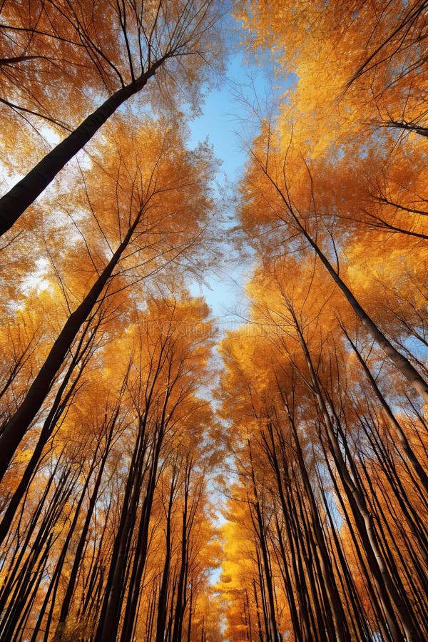 Vertical Panorama Vertorama Bright Autumn Forest Generative Ai ...