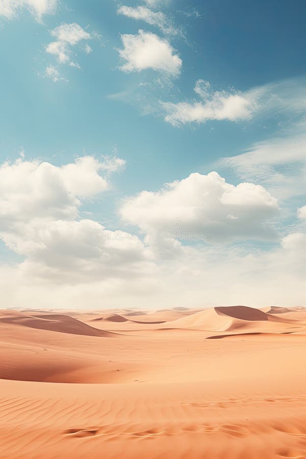 Vertical Panorama, Vertorama of a Bright Hot Desert. with Generative AI ...