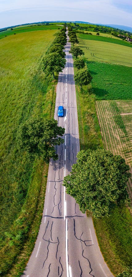 Vertical Panoramic View of Road Made from Drone. Useful for Tal Stock ...
