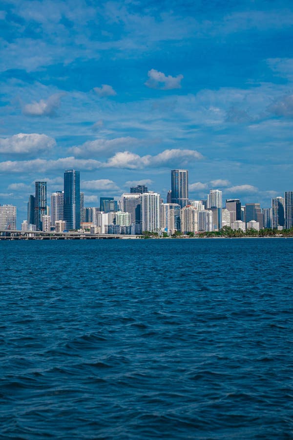 Vertical Panoramic View of the Skyline at Miami Beach in Florida Stock ...