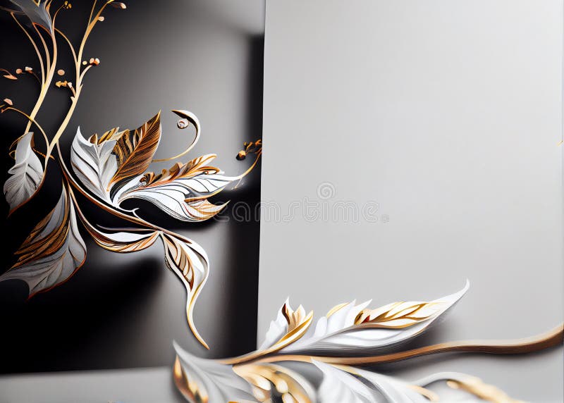 Vertical Paper with White Flowers Over Dark Wall. Mockup Template AI ...