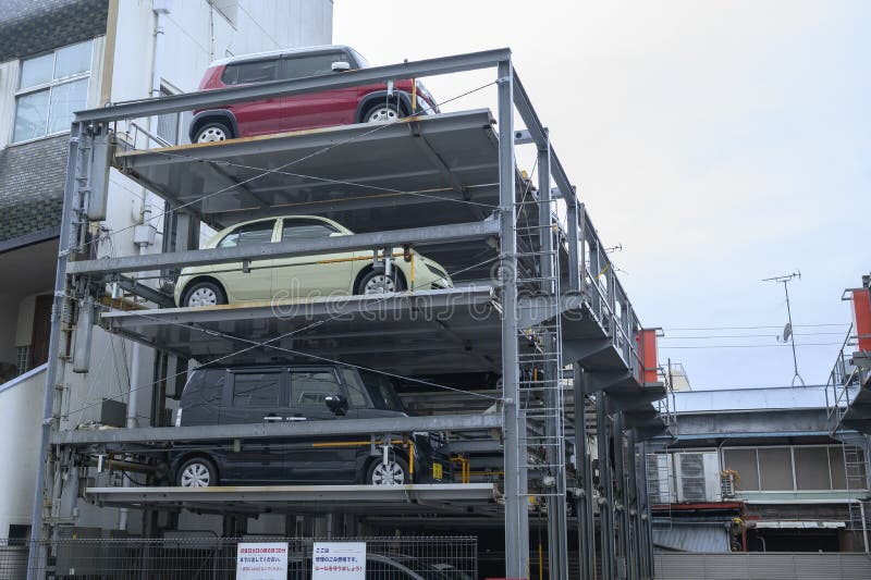 Vertical Parking in Japan - November, 27, 019 Editorial Stock Photo ... Vertical Parking in Japan - November, 27, 019 Editorial Stock Photo ...