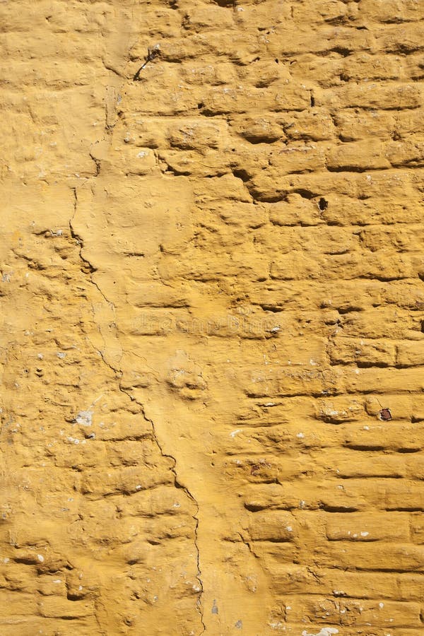 Vertical Part of Ochre Yellow Washed Wall Stock Photo - Image of ochre ...