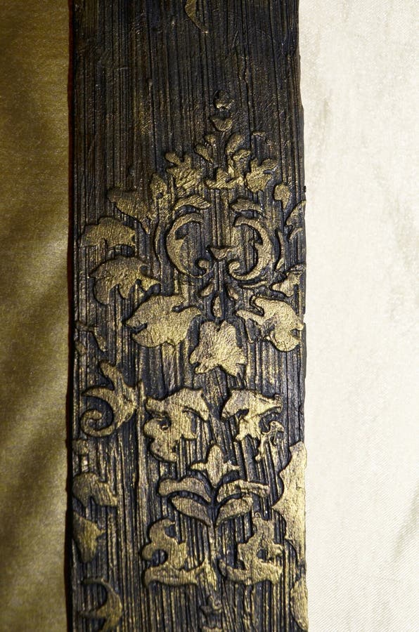 Vertical Part of a Vintage Photo Frame with Floral Pattern Stock Image ...